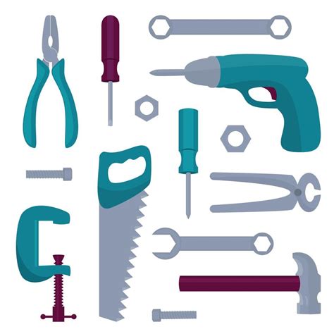 Set Of Work Tools 13116431 Vector Art At Vecteezy