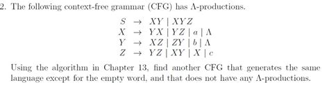 Solved The Following Context Free Grammar CFG Has Chegg