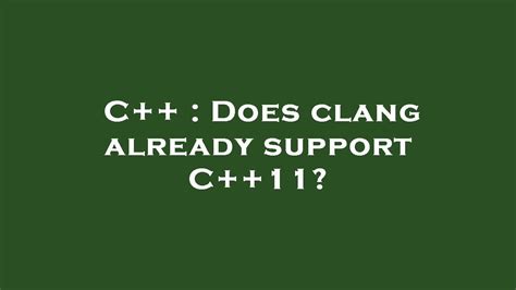 C Does Clang Already Support C YouTube