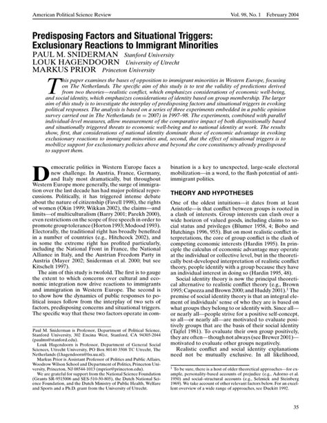 Predisposing Factors And Situational Triggers