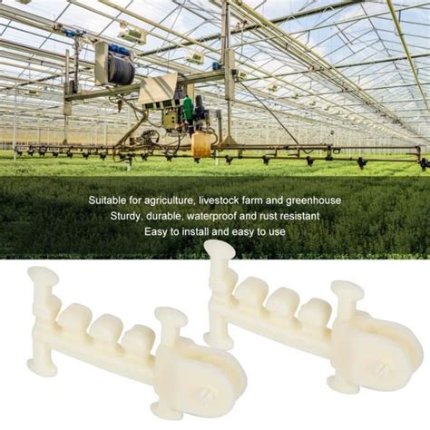 10pcs Poulie De Serre Blanche à 4 Ailes Accessoires Pour Ferme Serres