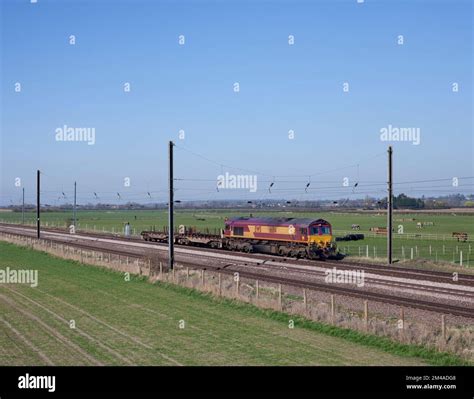 Db Cargo Rail Class 66 Locomotive 66114 In Ews Colours Hauling A Short