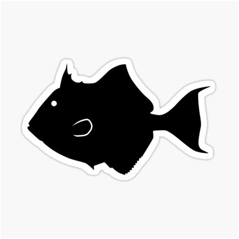 Triggerfish Fish Silhouette Black Sticker For Sale By