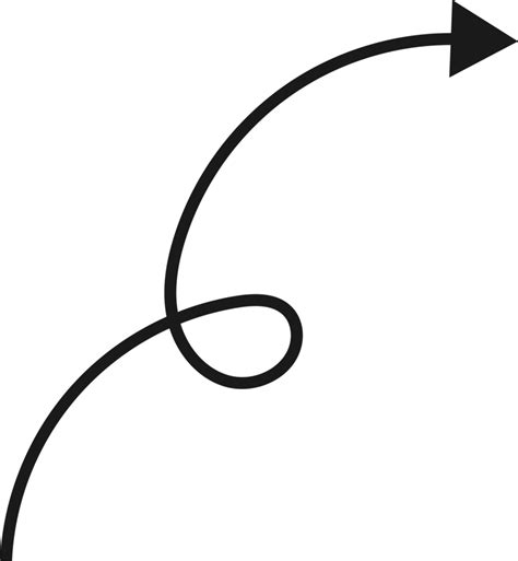 Hand Drawn Curved Arrow Shape Arrow Line 21999046 Png
