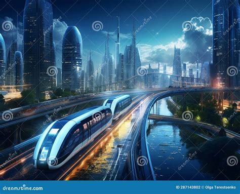 A Future Landscape With The Railway Future And Technology Concept