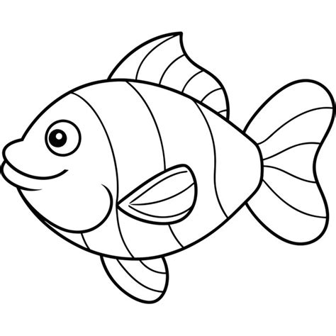 A Coloring Page Of An Orange Roughy With No Color Just Black Lines Vector Illustration Line Art