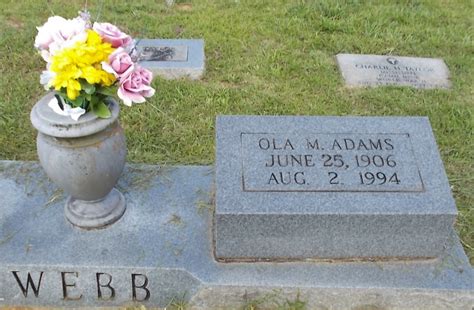 Ola Mae Adams Webb 1906 1994 Memorial Find A Grave