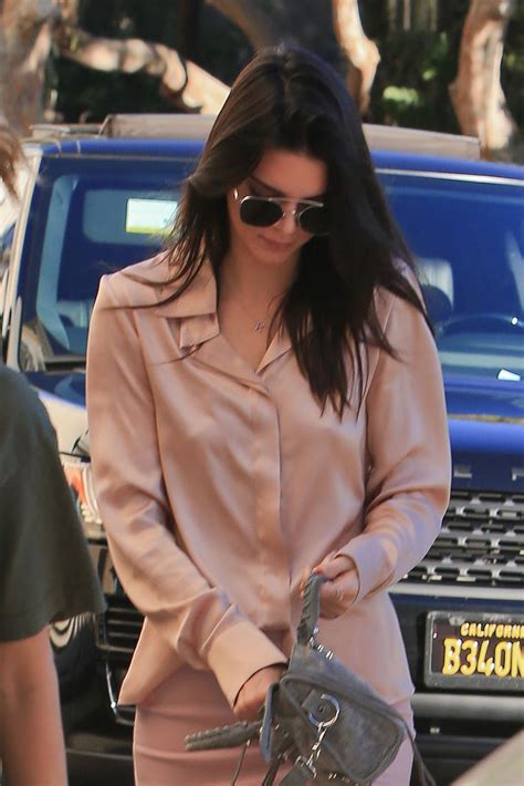 Ladies In Satin Blouses Kendall Jenner Light Brown Satin Blouse