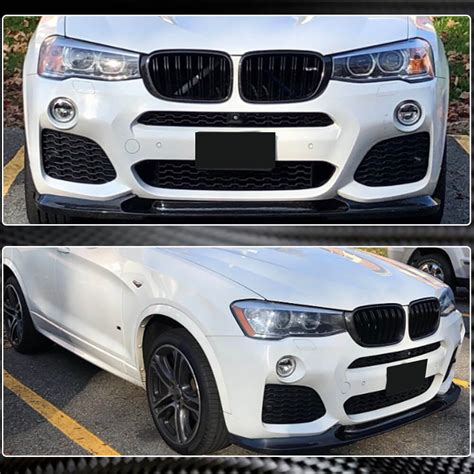 Bmw X3 F25 X4 F26 M Sport Carbon Fiber Front Bumper Lip Spoiler Ahacarbon