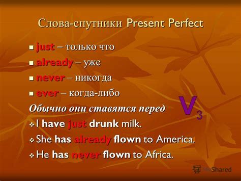 Наречие Just Already Yet и Still маркеры Present Perfect