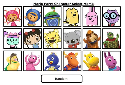 Nick Jr Party Character Select Meme By Mjhenry83 On Deviantart