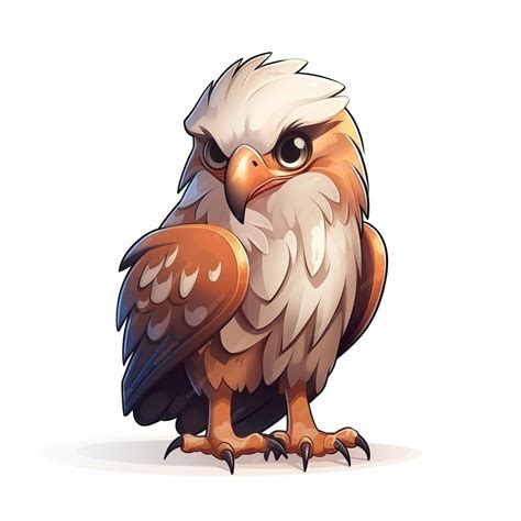 Premium Ai Image Cute Hawk Vector Illustration On White Background