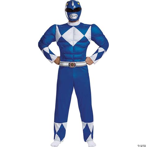 Mens Classic Muscle Mighty Morphin Power Ranger Blue Ranger Large