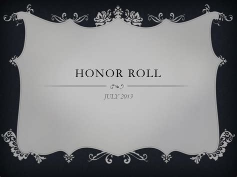 Ppt Honor Roll Powerpoint Presentation Free Download Id5044874
