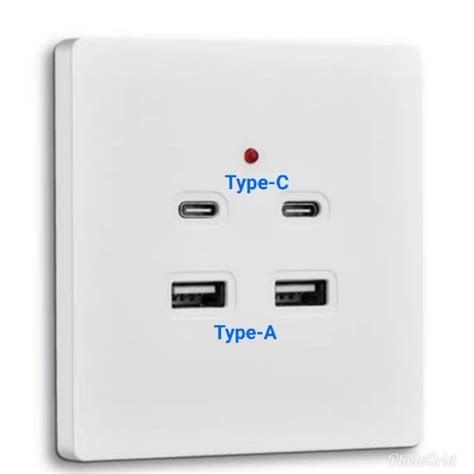 Jual Faceplate Usb Charger 4 Port Usb Type C Usb Type A Shopee Indonesia