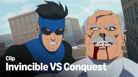 Invincible Combatte Contro Conquest Invincible S3 Youtube