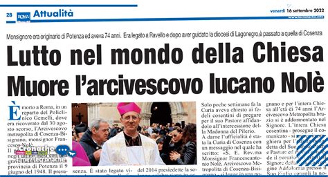 Monsignor NolÈ Torna Alla Casa Del Padre
