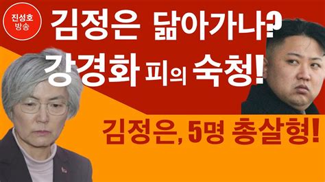 김정은에 배웠나 강경화 피의 숙청 김정은 5명 총살형 진성호의 융단폭격 Youtube