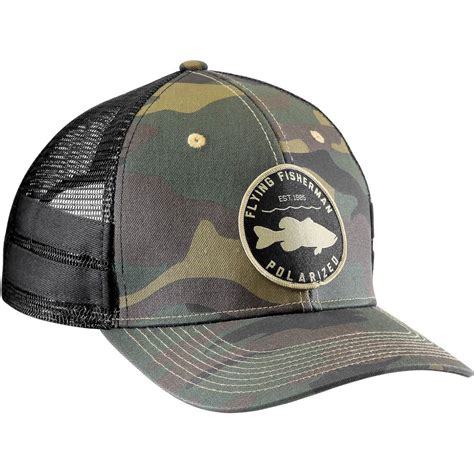 Flying Fisherman Bass Patch Trucker Hat Camo