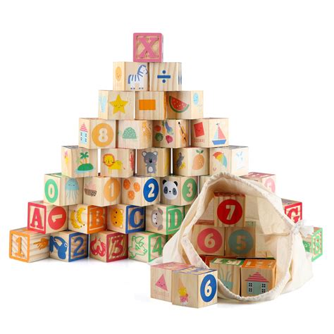 Wooden Alphabet Blocks Pastel