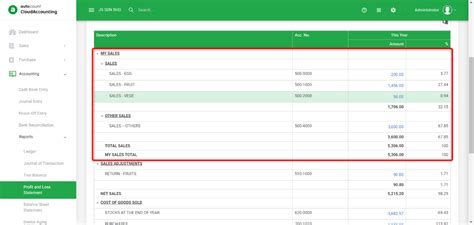 Cloud Accounting Customize Layout Profit And Loss And Balance Sheet