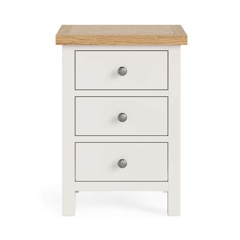 Bowness White Bedside Cabinet Fully Assembled Oak World