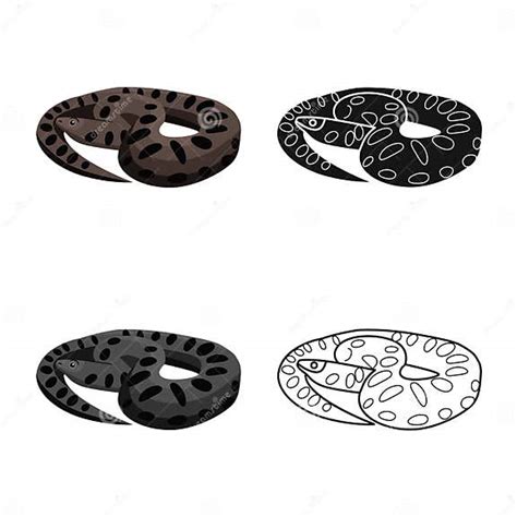 Isolated Object Of Python And Reptile Symbol Web Element Of Python And