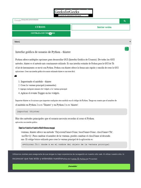 Python Gui Tkinter Pdf Interfaces Gráficas De Usuario Python