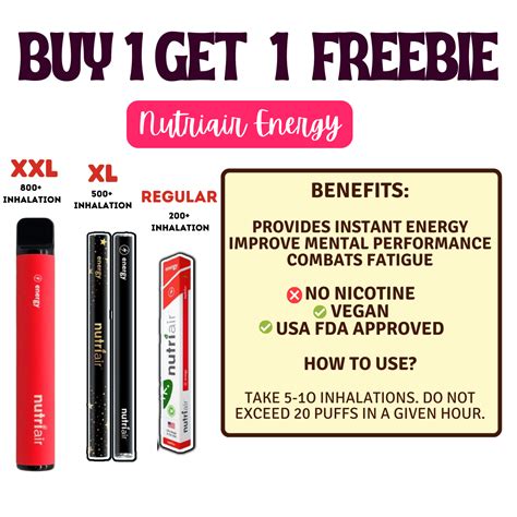 Nutriair Energy 200500800 Puffs Healthy Vitamin Diffuser Lazada Ph
