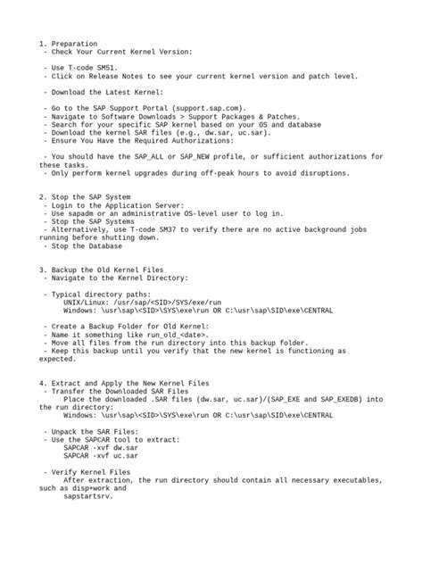 Sap Kernel Upgrade Pdf Computer File Kernel Operating System