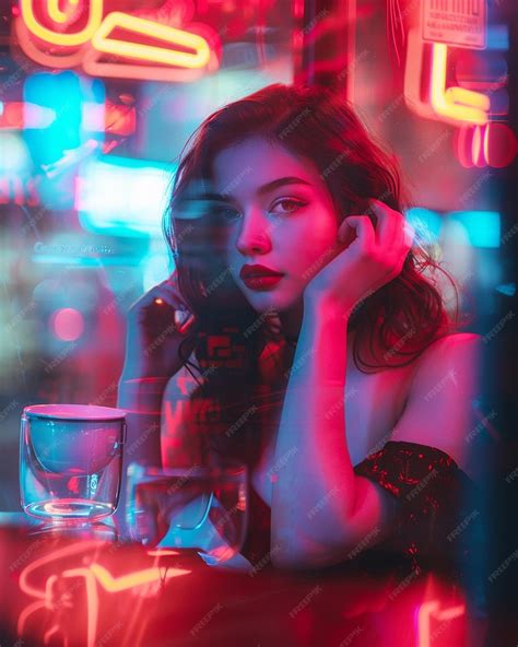 Premium Photo Photo Of A Neon Girl On Night City