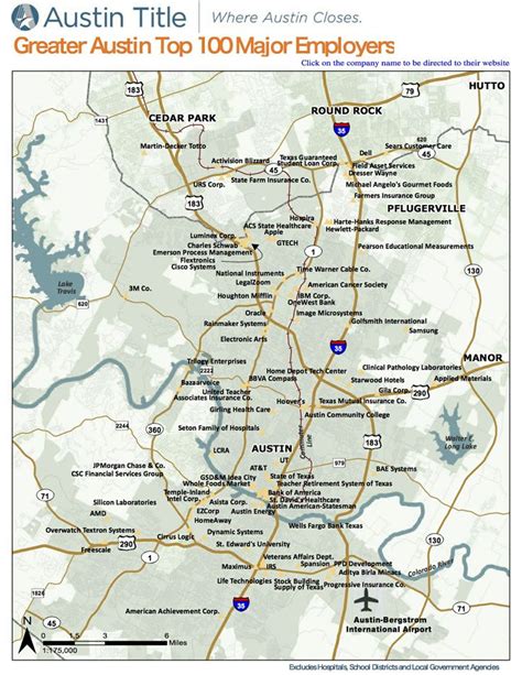 Map Of Austins Top 100 Employers