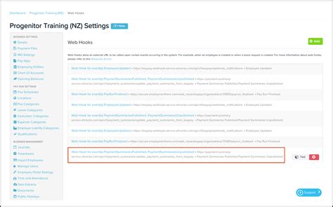 Setup Test And Manage Web Hooks Your Payroll Nz