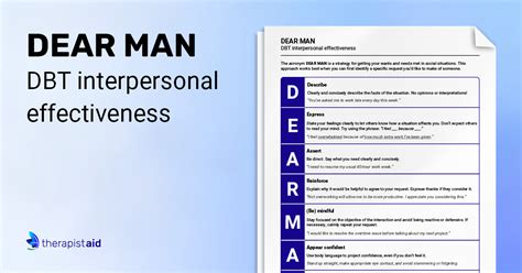 Dbt Skill Dear Man Worksheet Therapist Aid