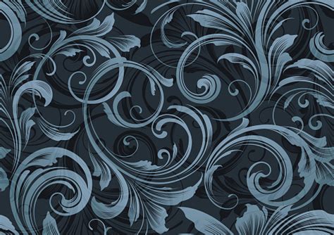 Elegant Victorian Flourish Seamless Wallpaper Stock Illustration