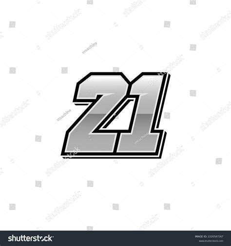 Number Vector Sports Racing Number 21 Stock Vector Royalty Free