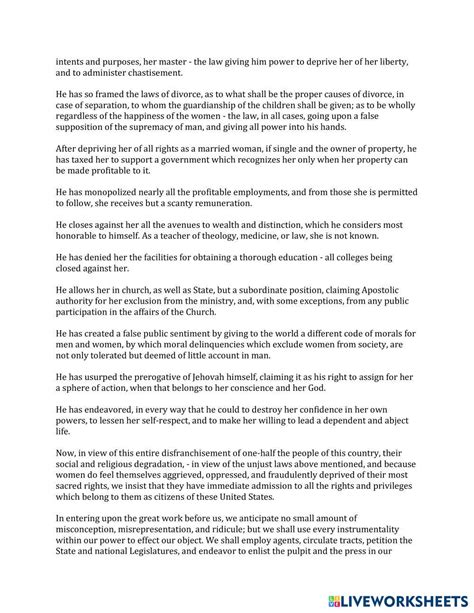 Womens Suffrage Free Interactive Worksheets 8015051