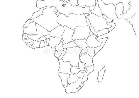Printable Template Of A Blank Map Featuring African Country Outlines In