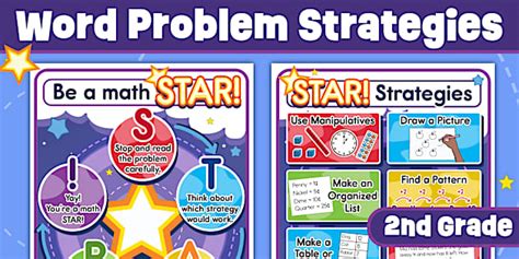 Second Grade Be A Math Star Word Problem Strategies Posters