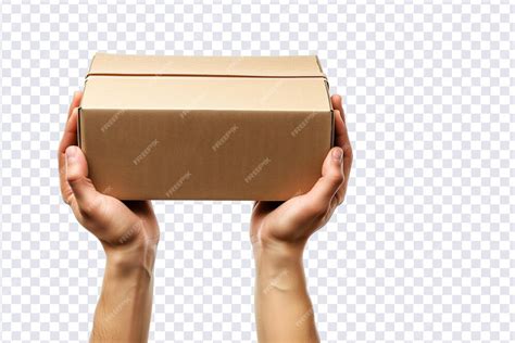 Premium Psd Hands Holding A Blank Box On Transparancy Png File For Business Delivery Concept