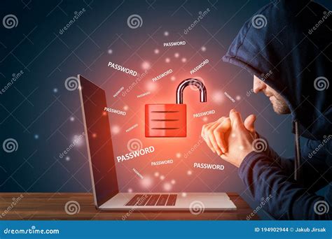 Cybersecurity Password Concept With Shocked User Stock Image