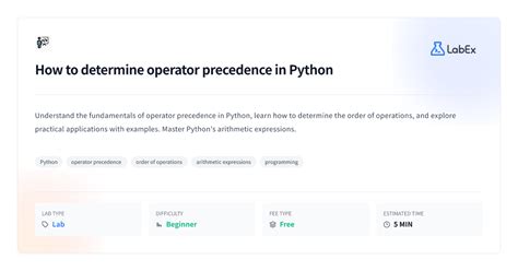 how to determine operator precedence in python labex