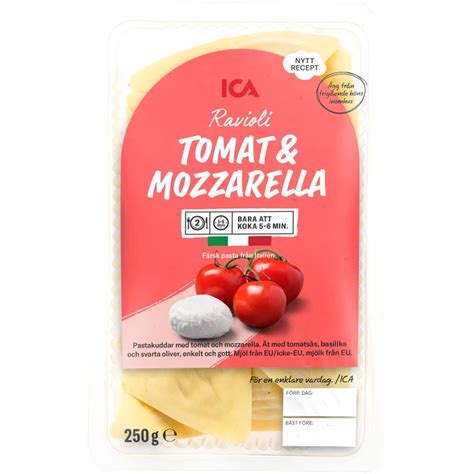 Pasta Ravioli Tomat And Mozzarella Färsk 250g Ica Handla Mat Online Från Din Lokala Ica Butik