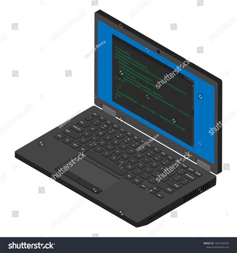 Coding Html Programming On Screen Laptop Stock Vector Royalty Free