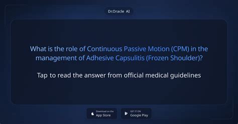 What Is The Role Of Continuous Passive Motion Cpm In The Management