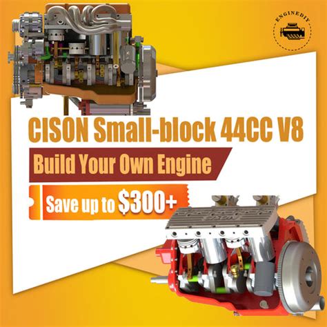 Cison Small Block 44cc 16 Scale Flathead V8 Gas Engine That Works Enginediy