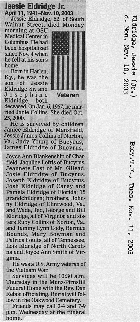Jessie Ray Eldridge Jr 1941 2003 Find A Grave Memorial