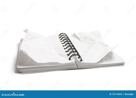 Notepad With Crumpled Pages Stock Image Image Of Shot Life 10714063