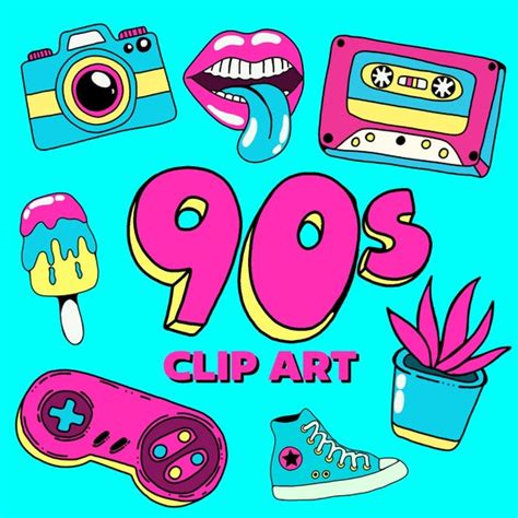 90 S Clipart 90s Clipart Bundle 90s Party Retro 90s Neon Etsy Australia