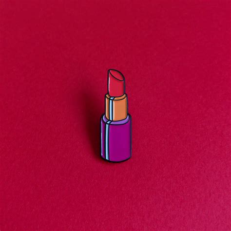 Lipstick Lesbian Lgbt Enamel Pin Heckin Unicorn